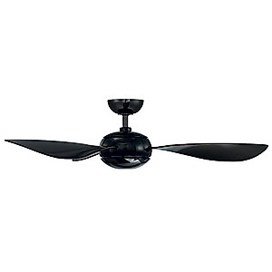 Stargazer Indoor/Outdoor 3-Blade Smart Ceiling Fan 52in Gloss Black with 3000K LED Light Kit and Wall Control works with iOS/Android, Alexa, Google Assistant, Samsung SmartThings, and Ecobee