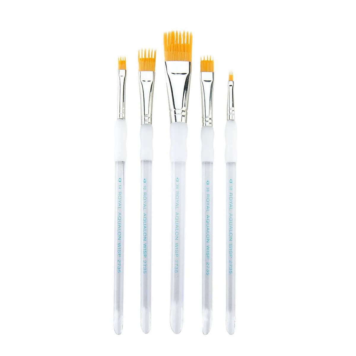 Aqualon Royal & Langnickel Wisp Flat Artist Brush Set, 5-Piece