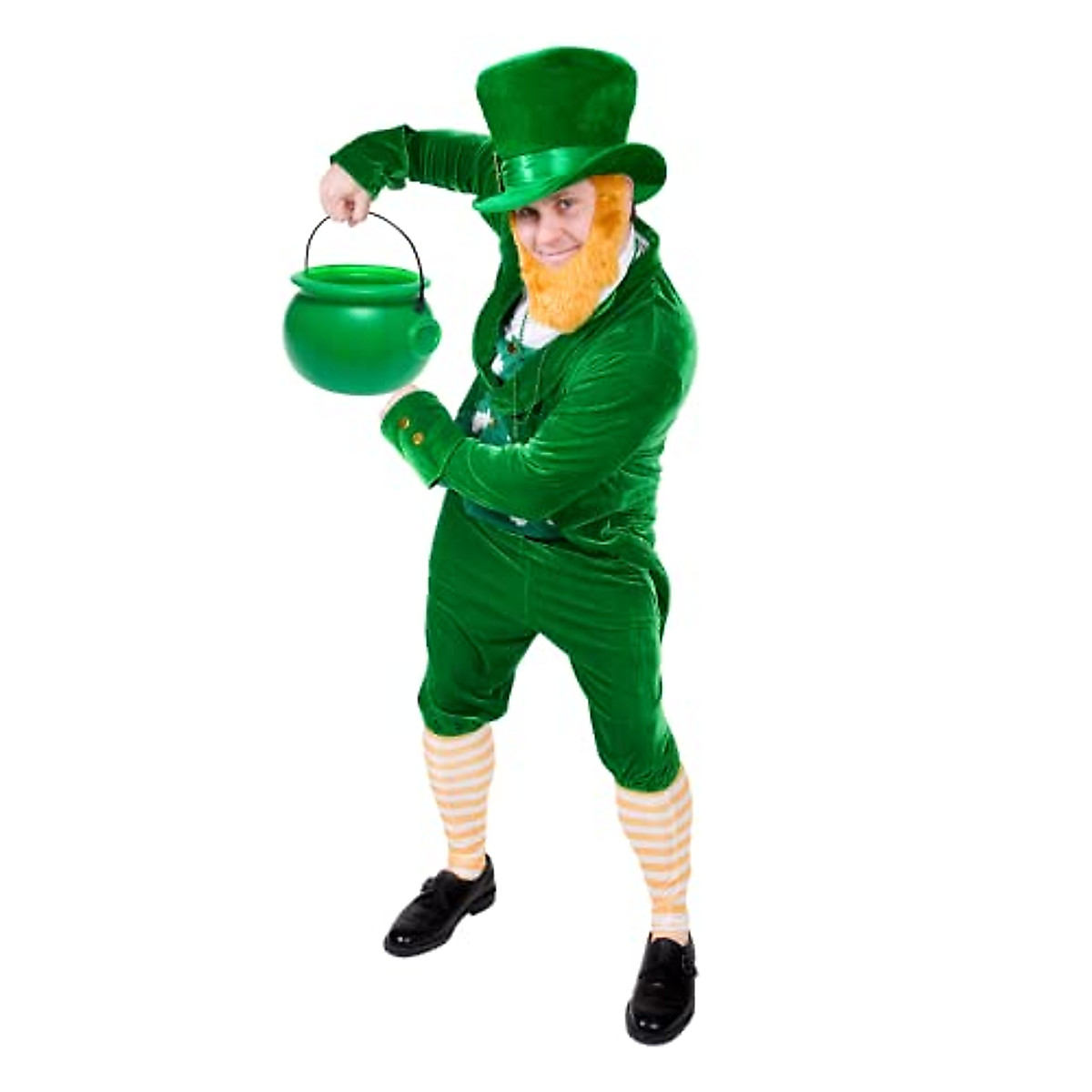 8" St Patricks Day Pot of Gold Decorations Plastic, Green Pot of Gold Cauldron Plastic Bucket Decor for St Patricks Day Table Decorations, & Centerpiece by 4E's Novelty