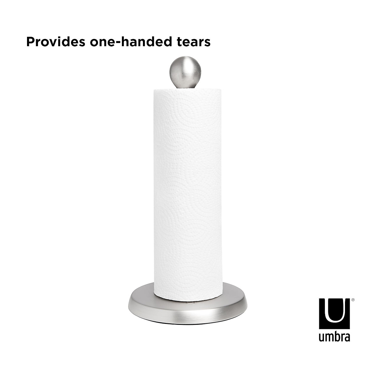 Umbra Teardrop Modern Design Paper Towel Holder, Nickel