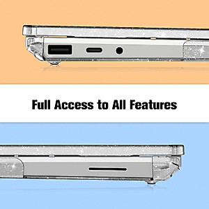 Fintie Case for 12.4 Inch Microsoft Surface Laptop Go 3/2/1 (2023/2022/2020) Model: 2013 1943 - Protective Snap On Hard Shell Cover, Glittering Clear
