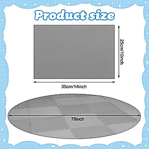 Jutom 78 Inch Diameter 21 Pcs Hot Tub Mat Interlocking Foam Ground Hot Tub Flooring Protector Inflatable Non Slip Pool Spa Floor Pad for Outdoor Balcony Shower(1/4 Inch)