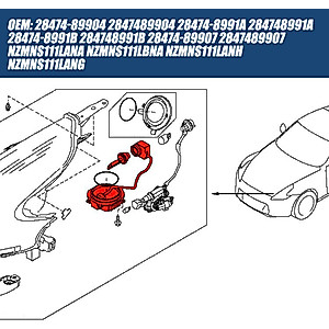RANSOTO Headlight Ballast Compatible with Infiniti G35 G37 FX35 QX56 Nissan 350Z Maxima Murano 370Z Replace NZMNS111LAN 28474-8991A Xenon HID Control Unit with Igniter & D2S Bulb
