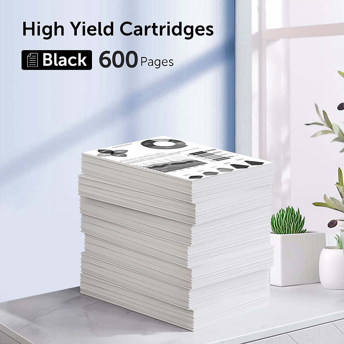 Upsek Remanufacture 62XL Black Ink Cartridge Compatible Ink 62 XL Replacement with HP Officejet 250, HP Envy 5660 7640 5540 5640 5541 5643 7643 7645 (2-Pack Black)