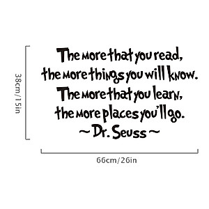 Kids Room Decals Inspirational Quotes Baby Bedroom Wall Stickers Nursery Decor,Dr.Seuss Saying Decals