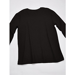Fruit of the Loom Men's Recycled Waffle Thermal Underwear Crew Top (1 and 2 Packs), Black, X-Large