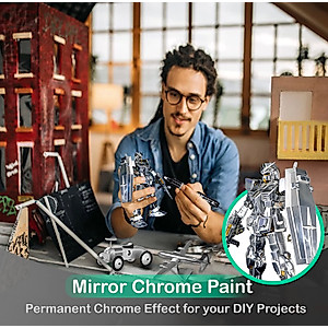 ZOET 3PK Mirror Chrome Marker Chrome Pen | Chrome Paint for Any Surface | Chrome Marker Paint Pen for Repairing, Model Painting, Marking or DIY Art Projects| Permanent Liquid Mirror (0.7|1|3mm Tips)