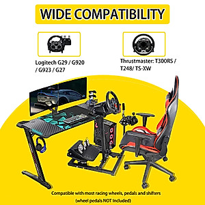 Fruyyzl G29 G920 Racing Wheel Stand, Height Adjustable & Foldable Steering Wheel Stand for Logitech G923 G25 G27,Supporting Thrustmaster T80 T150 TX F430 Gaming Wheel Stand(Wheel Pedals NOT Included)