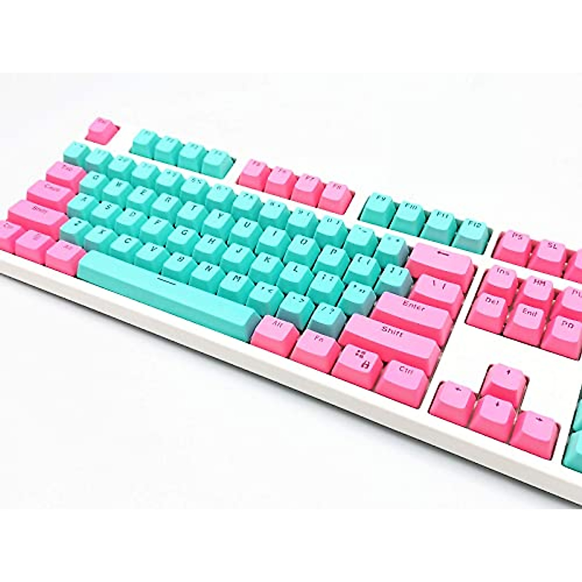 104 Keys Miami PBT Doubleshot Backlit Keycaps ANSI/ISO Keyset OEM Profile for 60%/87 TKL/104/108 Cherry MX Switches Gaming Mechanical Keyboards (Miami)