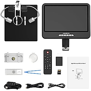 10 inch HDMI Digital Coin Microscope with 10'' Stand Full Coin View, LINKMICRO LM207S-Pro Electronic Microscope Camera for Soldering UHD 2160P, Windows 32GB SD Card
