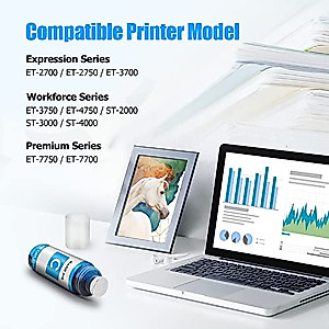CYMBAINK Compatible T542 Refill Ink Bottle Replacement for 542 T542 522 T522 Works for EcoTank ET-2720 ET-2760 ET-2800 ET-4700 ET-2803 ET-2750 ET-3750 ET-4750 ET-3760 ET-4760 ET-2700 (542)