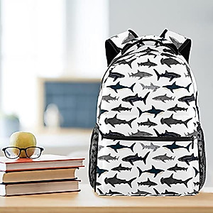 School Backpack Travel Backpack,Boy Girl Backpack,shark pattern,Outdoor Sports Rucksack Casual Daypack