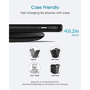 NANAMI Fast Wireless Charger, Qi-Certified 15W Max Wireless Charging Pad, Compatible with iPhone 14/13/13 Pro Max/12/SE/11/XS/XR/X/8, Samsung Galaxy S23/S22/S21/S20/S10/S9/Note 20/10/9/8 & Airpods Pro