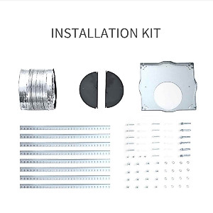 JOEAONZ 30 inch Island Range Hood Stainless Steel 700 CFM Push Button Control Kitchen Exhaust Ventilation Fan with 5-layer Mesh Filters, Large Airflow Capacity Ceiling Mount Vent Hood