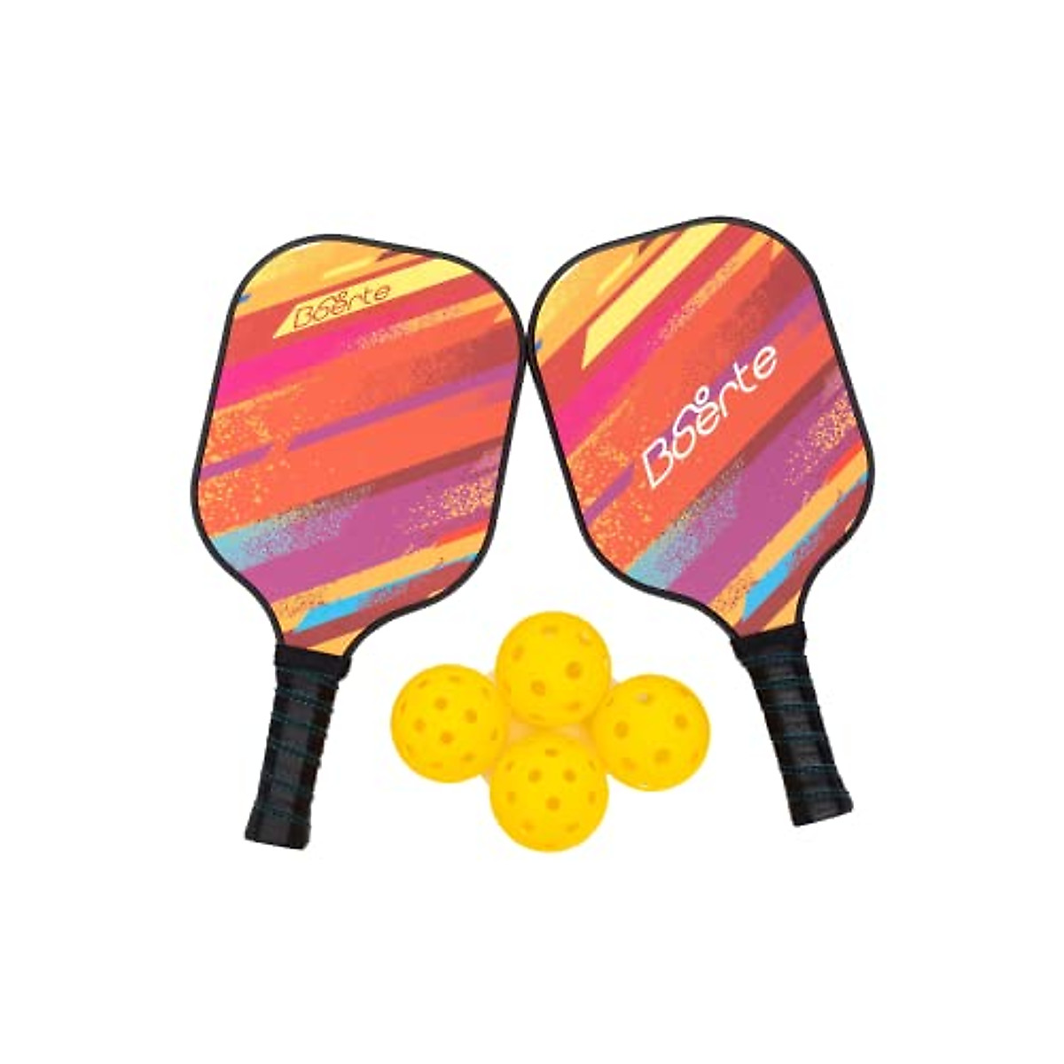Boerte X-FOIL Pickleball Set, Graphite Pickleball Paddles Set of 2 and 4 Pickleballs, Portable Pickleball Equipment Bag for Pickleball Rackets.