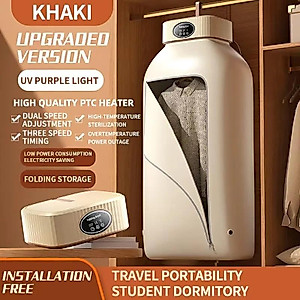 Portable Clothes Dryer, Compact Folding Electric Dryer for Small Spaces, Apartments, Travel, Dorms, RVs-Quick Drying Machine- Timer Settings.