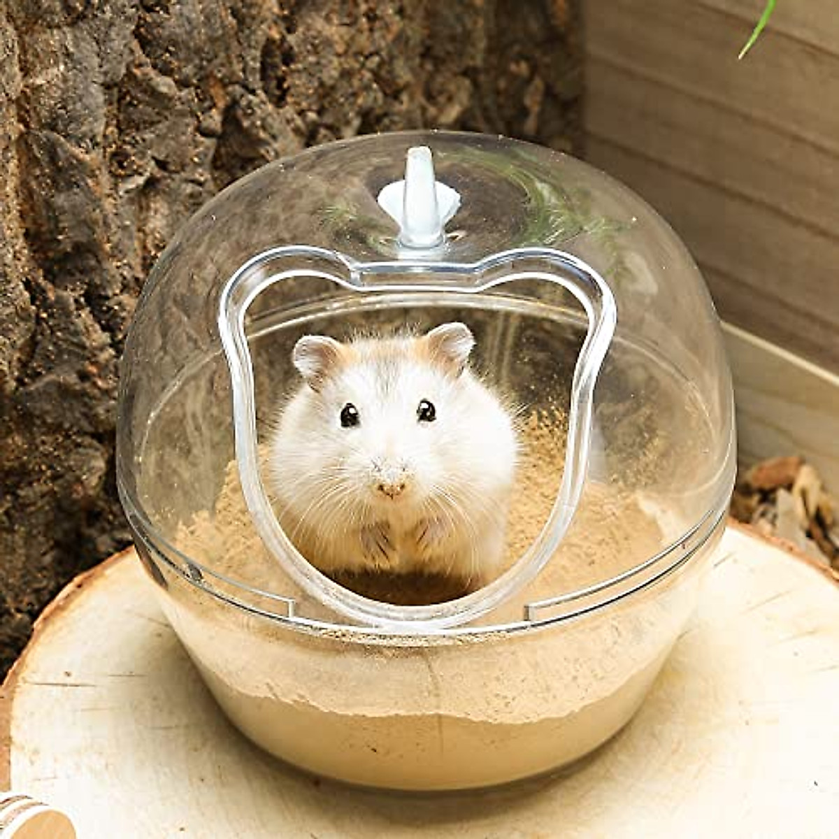 small pet Hamster Sand Bath Container, Transparent Plastic Toilet with Sand Scoop Set, Bath tub Bathroom Special Animals Cage Accessories