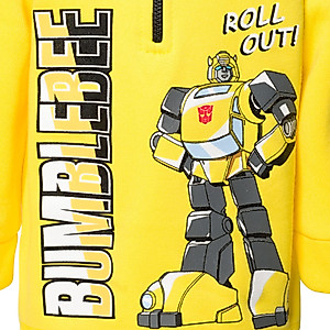 Transformers Bumblebee Big Boys Fleece Half Zip Hoodie Yellow 10-12