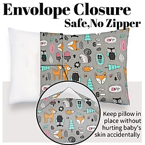 Toddler Baby Pillow Case - Cotton Pillowcase Bedding 2 Pack, Super Soft Envelope Closure Travel Pillow Cases for Nursery, Kids, Boys and Girls, 14 x 20 Inches