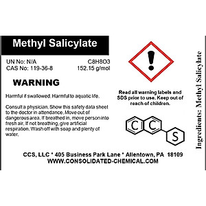 Methyl Salicylate (Oil of Wintergreen) | High Purity - New Tamper-Evident Sealed Bottles| Made in USA - 500mL (16 Fl Oz)