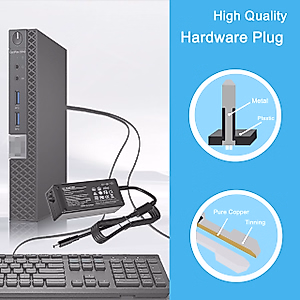 Ibatts 90W Ac Adapter Charger for Dell OptiPlex Micro 9020 7050 7010 7040 7080 7060 7070 5050 5070 5090 5080 5060 3080 3050 3040 3070 3090 3046 MFF Business Desktop Computer PC;7700 Power Cord Supply
