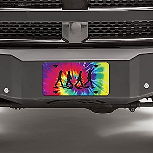 Beatles Abbey Road Crosswalk Space Band Vinyl Album Record Iconic Abbey Road Crosswalk Merchandise Memorabilia UV Full Color License Plate Aluminum UV012 (TieDye Walking)