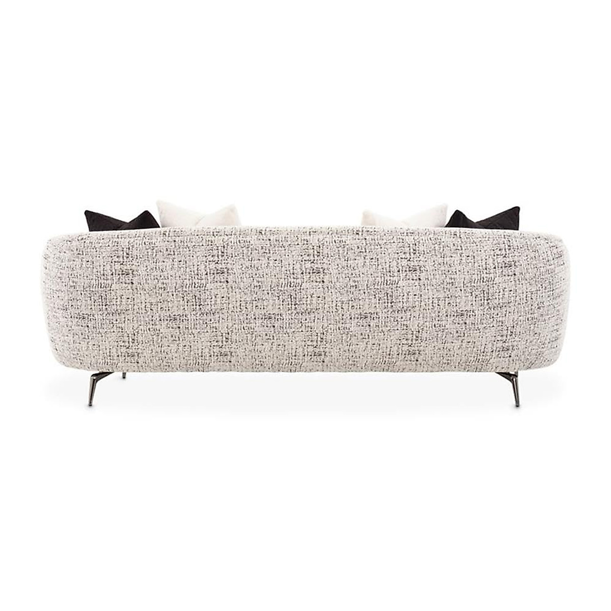Michael Amini Noir Boucle 94" W Fabric Sofa in Ivory/Black Finish