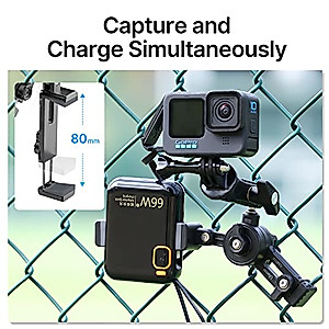 Baseball Fence Mount Holder for Gopro - ULANZI CM010 Action Camera Fence Clamp Mount Phone Holder Video Recording Accessories for Gopro Hero 11 10 9 8 7 6 5 Black/DJI Action/insta360 iPhone Smartphone