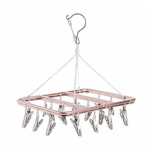 LIUZH 17/20 Clip Stainless Steel Portable Socks Clothespin Useful Clothes Rack Wardrobe Storage Hanger ( Color : E , Size