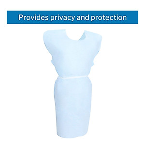 McKesson Patient Exam Gowns, Tissue/Polyester, Disposable, Blue, One Size Fits Most, 50 Count