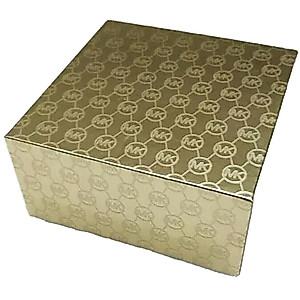 Michael Kors MKJ3351 Gold Logo Plaque w Crystals Pave Stud Earrings