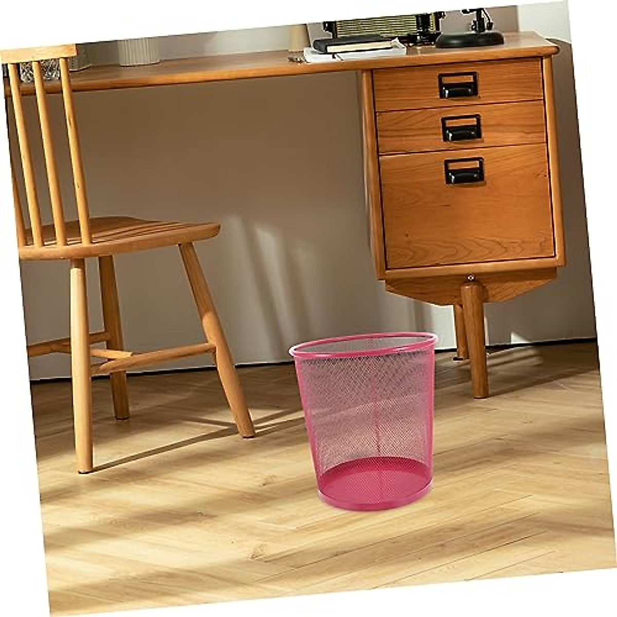 VILLCASE Small Wastebasket Small Metal Trash can Storage Box Trash can Small Trash can Office Trash bin Trash can for Bathroom no Cover Home Field Barbed Wire Storage Bins