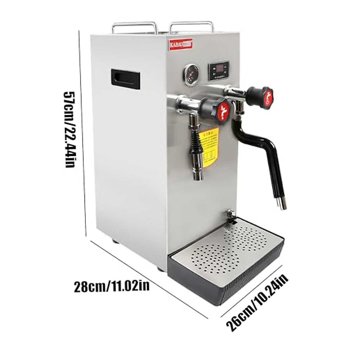 OUGWFYANG Commercial Electric Milk Frother,8L/ 2.1Gal Full-Automatic Steam Boiling Water Frothing Machine with LED Display, Milk Foam Maker for Espresso Coffee Tea Dessert Shop Hotel 2500W 110V