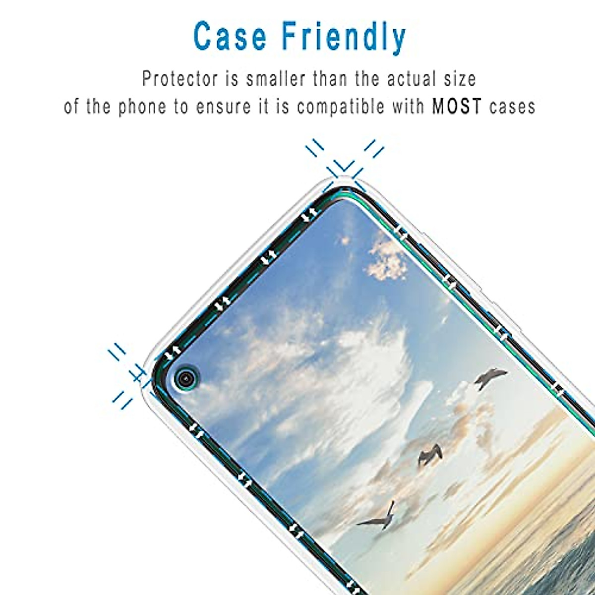 HPTech (2-Pack) Compatible for Moto G Power 2021 Tempered Glass Screen Protector, 9H Hardness, Cutout Camera Hole, HD Clear Case Friendly