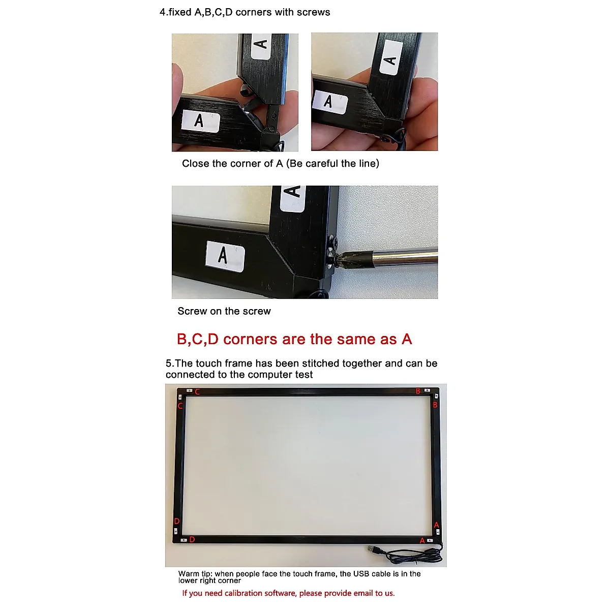 32 Inch 20 Points IR Touch Frame Without Glass Infrared Touch Screen Overlay Kit USB Interface Free-Drive for HT-IR32-17mm 0