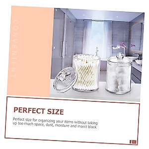 FELTECHELECTR 2pcs Box Cotton Ball Storage Box Glass Storage Jars Cotton Pad Holder Glass Stand Jewelry Organizer Tray Tool Organizer Box And Cotton Holder Set Multipurpose Cosmetic Organizer