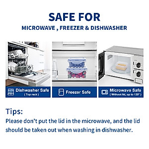 KIGI [6 Pack] 6.1OZ/17OZ Mixed Size Airtight Plastic Food Storage Containers Set, Rectangular Small Storage Boxes, Microwave, Freezer and Dishwasher Safe