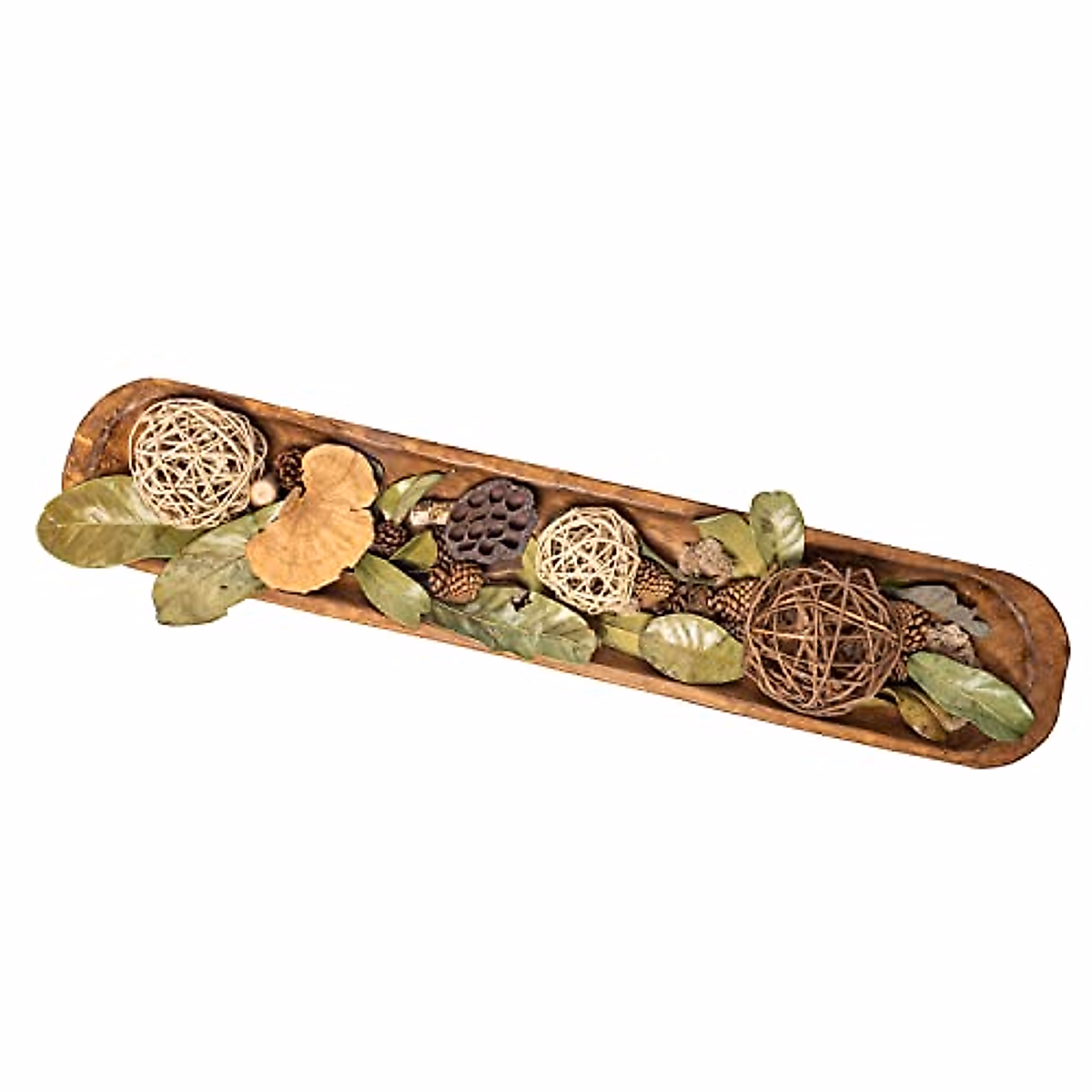 Decorative Wooden Dough Bowls Decor 30 Inch, Rustic Wood Long Dough Bowls, Large Carved Dough Bowl, Long Wooden Bowl, Bread Shaped Bowl, Wooden Large Dough Bowl Centerpieces, Long Bowls Decor