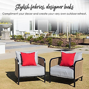 RSH DECOR: Sunbrella Neck Roll Jumbo Bolster Pillows Set of 2 | 24” x 8" | Water and Fade-Resistant Performance Fabric | Outdoor Support Pillows for Patio Furniture | Canvas Black