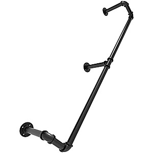 PNBO Wall Mounted Clothes Rack 59 in Length,Industrial Pipe Clothing Rack Wall Mounted Max Load 132Lb,Wall Mounted Garment Rack Space-Saving,Clothes Hanging Rod Bar Multi-Purpose Hanging