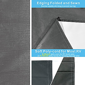 Dulepax RV Awning Fabric Replacement(17'2" Fabric) Heavy Duty 16 oz Vinyl Fabric Awning for Camper, Universal Camper Awning Replacement for All Trailer Awning Brands Grey
