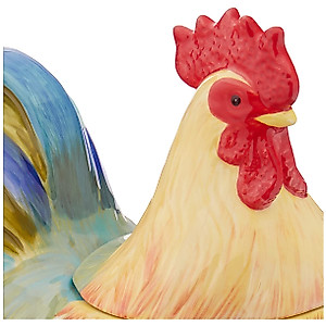 Certified International Morning Bloom 3-D Rooster Cookie Jar, 64 oz, Multicolored