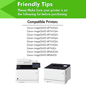 055 055H MF743Cdw Standard Capacity Black Toner Cartridge 2 Pack Compatible Replacement for Canon 055 CRG-055 for Canon Color ImageCLASS MF743Cdw MF741Cdw MF746Cdw MF740C MF745Cdw LBP664Cdw Printer