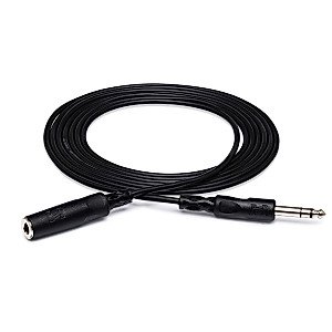 Hosa HPE-310 1/4" TRS to 1/4" TRS Headphone Extension Cable, 10 Feet,Black