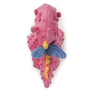 goDog Bubble Plush Dragons Squeaky Dog Toy, Chew Guard Technology - Coral, Small