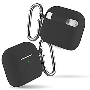 ORIbox Silicone Case for AirPods Pro, Cover Silicone Protective Case Skin for Apple Airpods Pro (Front LED Visible) ，Black