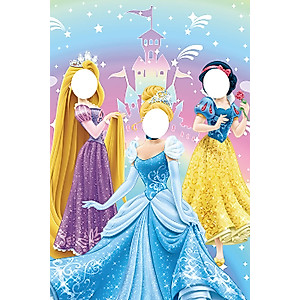 Princess Photo Door Banner Princess Face Photography Fabric Banner Backdrop Princess Birthday Party Decorations Kids Party Game Photo Background