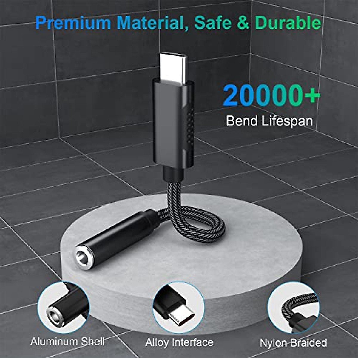 COOYA USB C to 3.5mm Audio Adapter for iPone 15 Pro Max iPad 10th Google Pixel 8 7 Headphone Adapter Type C to Aux Dongle Stereo Earphone Connector for Samsung S23 FE S22 S21 Fold Flip5 A54 OnePlus 11