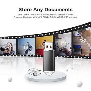 TOPESEL USB Flash Drive 5 Pack 64GB USB 2.0 Flash Drive Memory Stick USB Drive Jump Drive USB Storage Flash Drives Pen Drive Thumb Drives (5 Mixed Colors: Black Blue Green Red Silver)