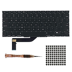 Willhom US Keyboard with Screws + Screwdriver Kit Replacement for MacBook Pro Retina 15" A1398 (Mid 2012- Mid 2015)